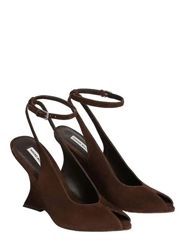NAKED WOLFE Ronnie Wedge Heels - Brown