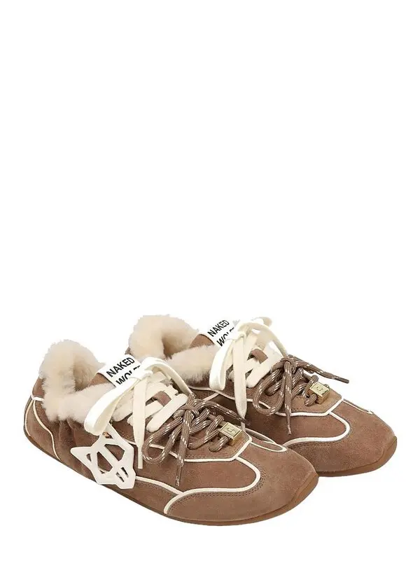 NAKED WOLFE Soul Lace-up Sneakers - Nutmeg Shearling