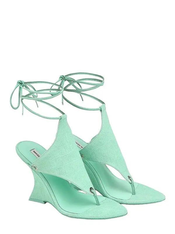 NAKED WOLFE Rampage Wedge Heel - Green