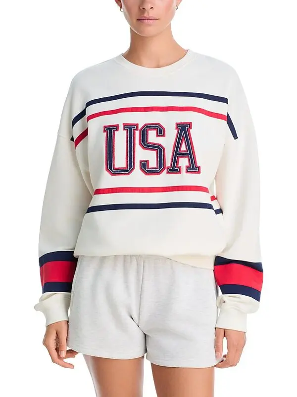 Beach Riot Oversized Usa Sweatshirt - Firework Colorblock