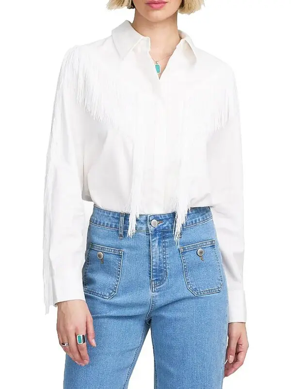 ELLE COLLECTION Fringe Shirt - Ivory