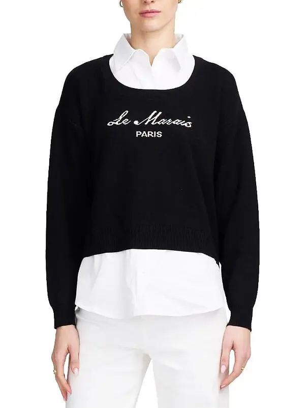 ELLE COLLECTION Le Marais Twofer Sweater - Black Ivory
