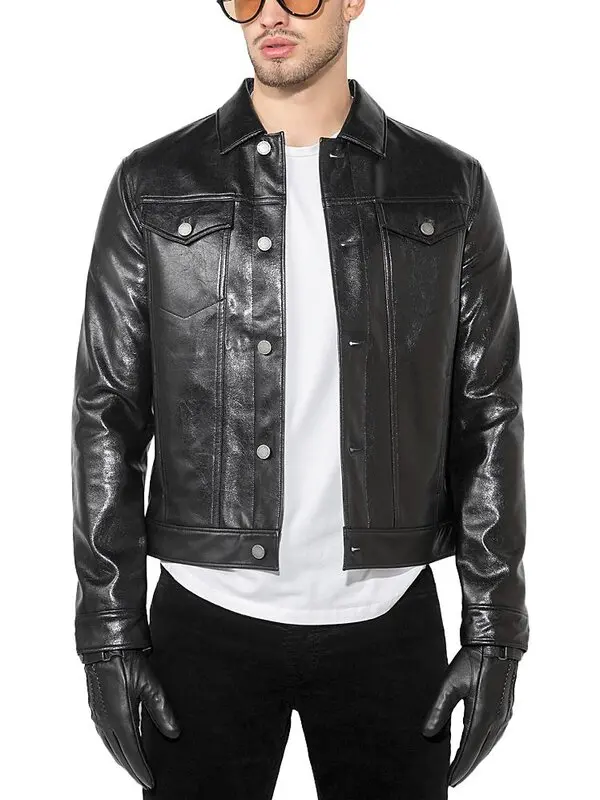 Monfrère Dean Trucker Jacket - Patent Noir