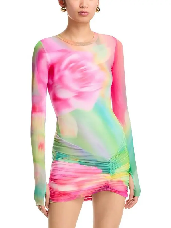 AFRM Mirza Printed Dress - Green Rose