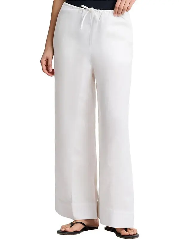 Onia Air Linen Wide Leg Drawstring Pant - White