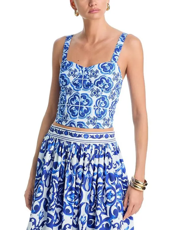 Aqua Tile Print Tank Top - Blue Tile
