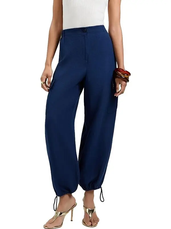 Trina Turk Alico Linen Cargo Pants - Ink