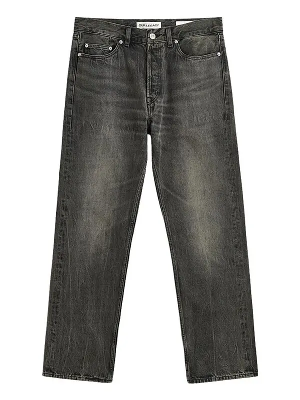 Our Legacy First Cut Regular Straight Fit Jeans - Graphite Wave Selvedge