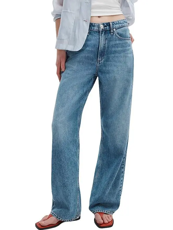 Rag & Bone Featherweight Logan High Rise Wide Leg Jeans - Lyon