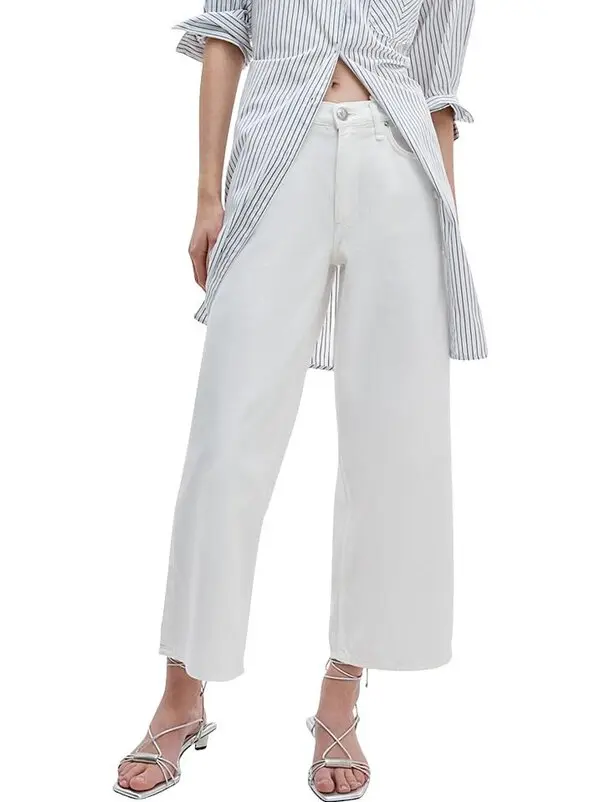 Rag & Bone Featherweight Andi High-rise Wide-leg Jeans - White