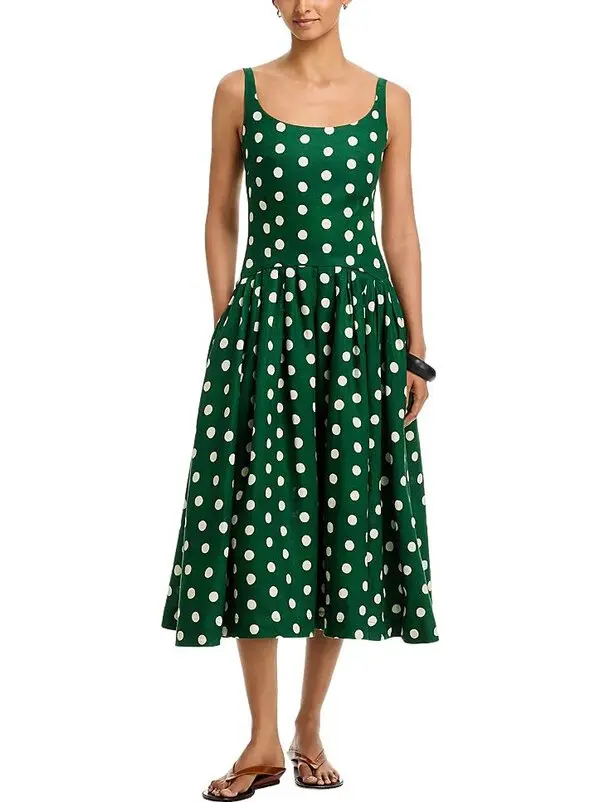 Cara Cara Regio Linen Midi Dress - Polka Dot