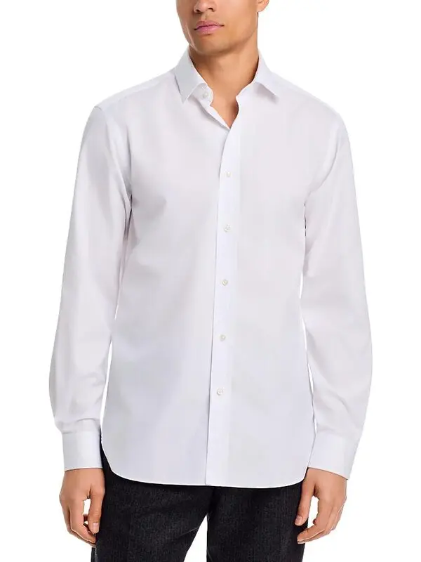 BOSS X Beckham Spread Collar Button Down Shirt - White