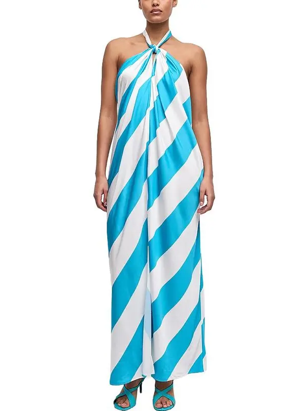 Ronny Kobo Chantelle Halter Dress - Turquoise