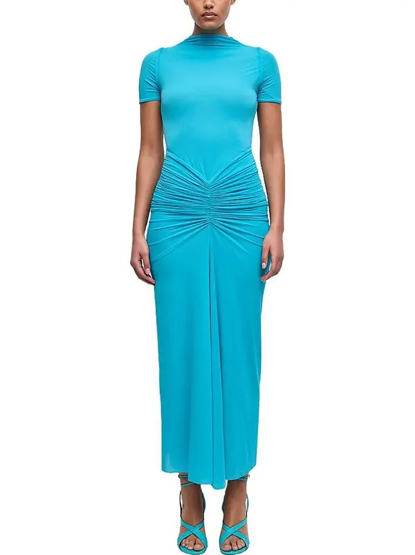 Ronny Kobo Enid Ruched Dress - Ocean