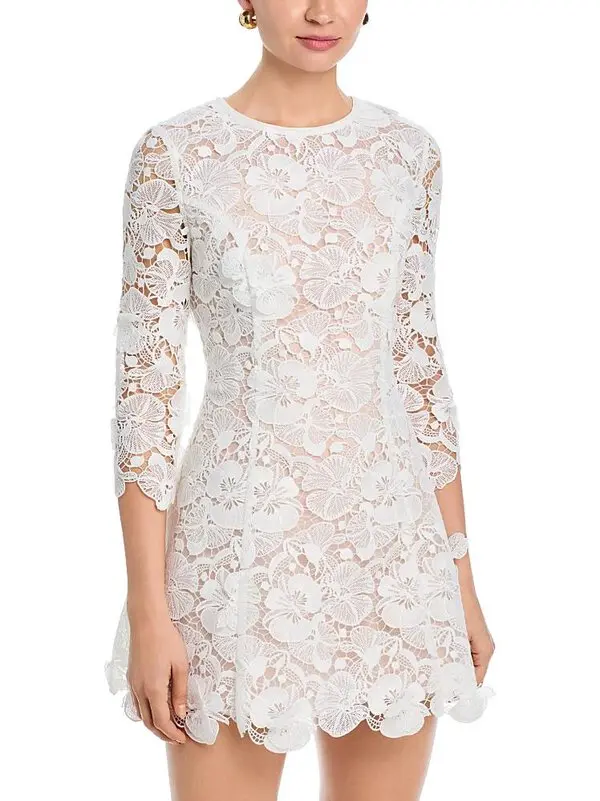 MILLY Emmie Lace Mini Dress - Off White