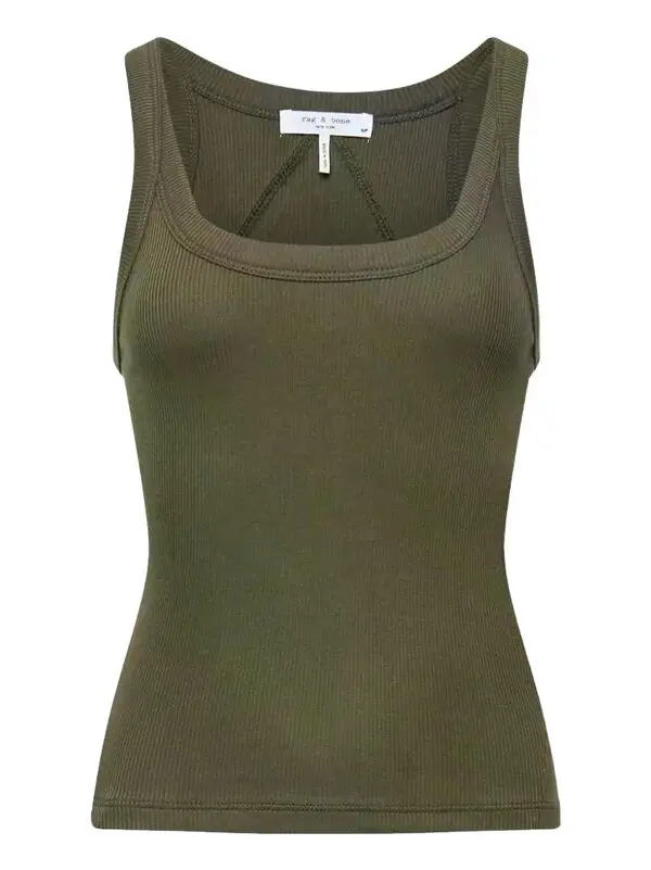 Rag & Bone Luca Ribbed-knit Tank Top - Green