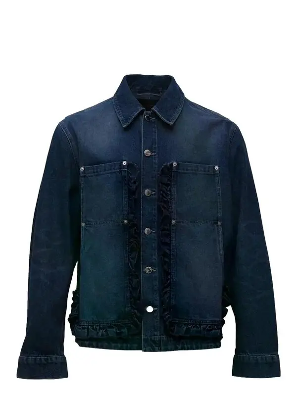 Simone Rocha Ruffle-trimmed Denim Jacket - Blue