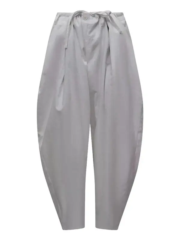 Yohji Yamamoto Khadi Drawstring Pleated Trousers - White
