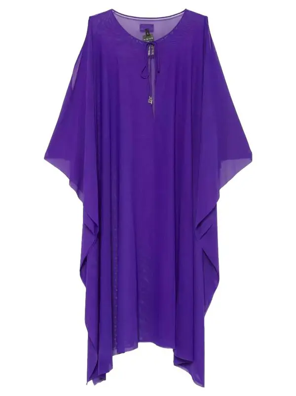 FISICO Cold-shoulder Semi-sheer Dress - Purple