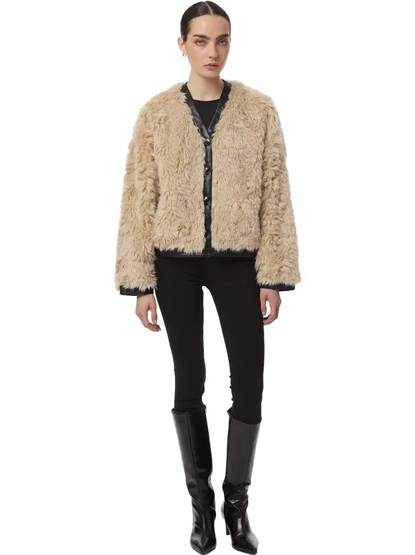 Apparis Re Pia Sherpa Coatigan - Noir/bone