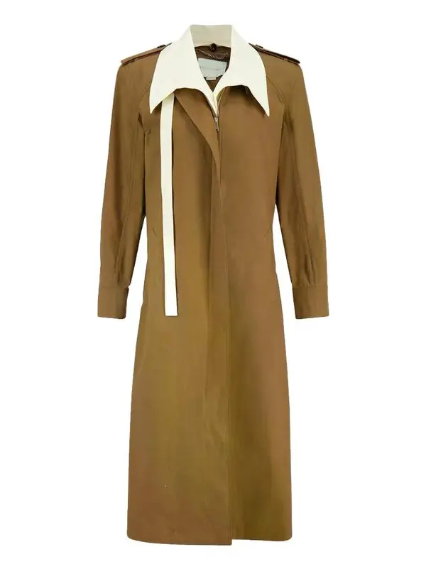 Stella McCartney Double-layer Washed-cotton Trench Coat - Brown