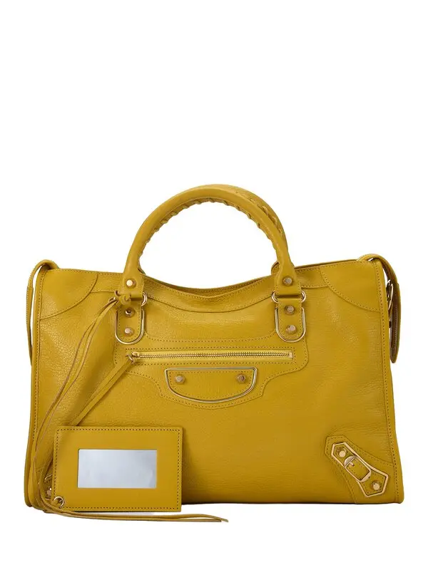Balenciaga Metallic Edge Classic City Bag - Yellow