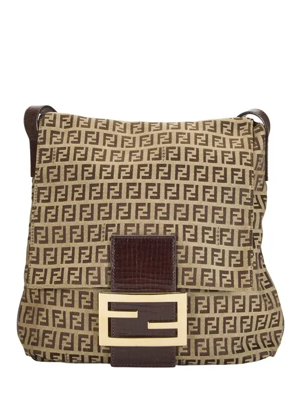Fendi Zucchino Messenger Bag - Brown