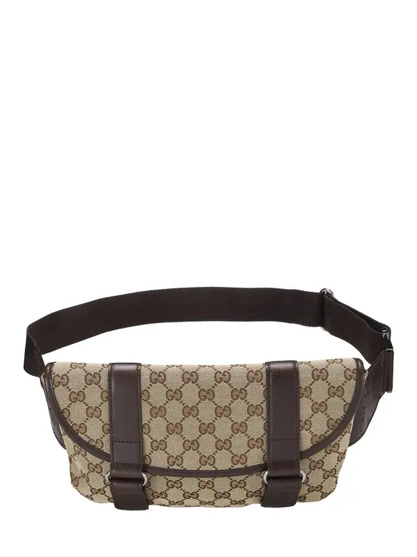 Gucci Original Gg Double Strap Waist Pouch - Brown