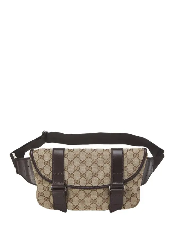 Gucci Original Gg Double Strap Waist Pouch - Brown