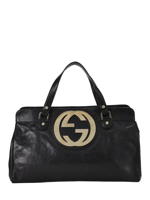 Gucci Leather Blondie Satchel - Black