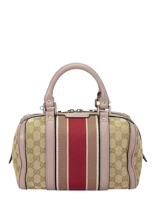 Gucci Gg Web Boston Bag - Pink