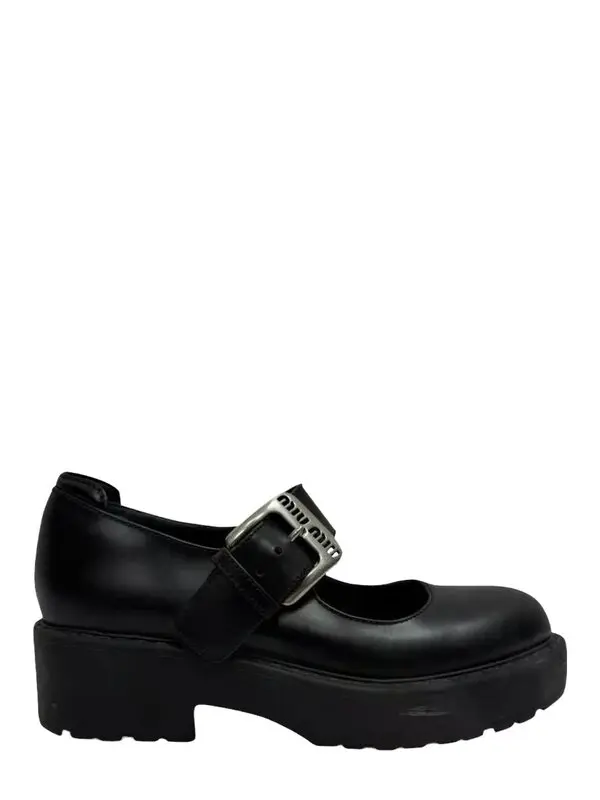 Miu Miu 2020s Buckle Mary Jane Shoes - Black
