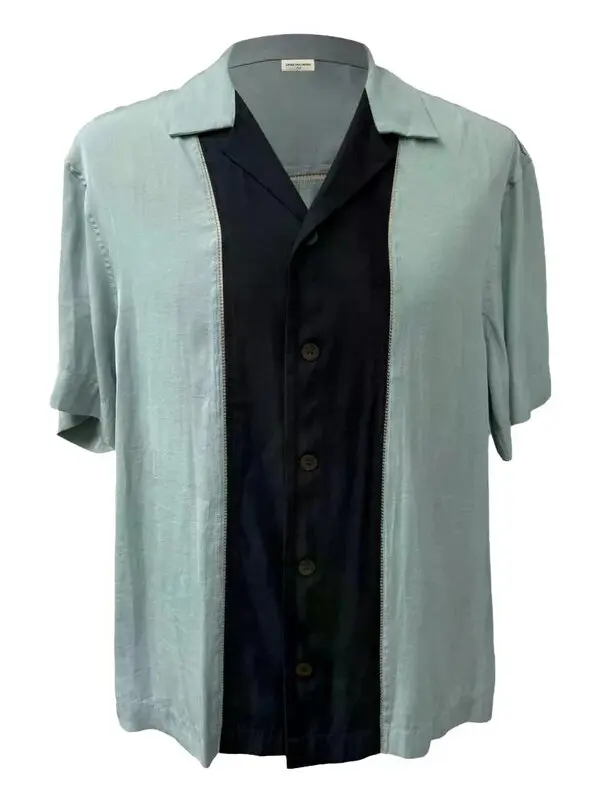 Dries Van Noten Camp-collar Satin Shirt - Green