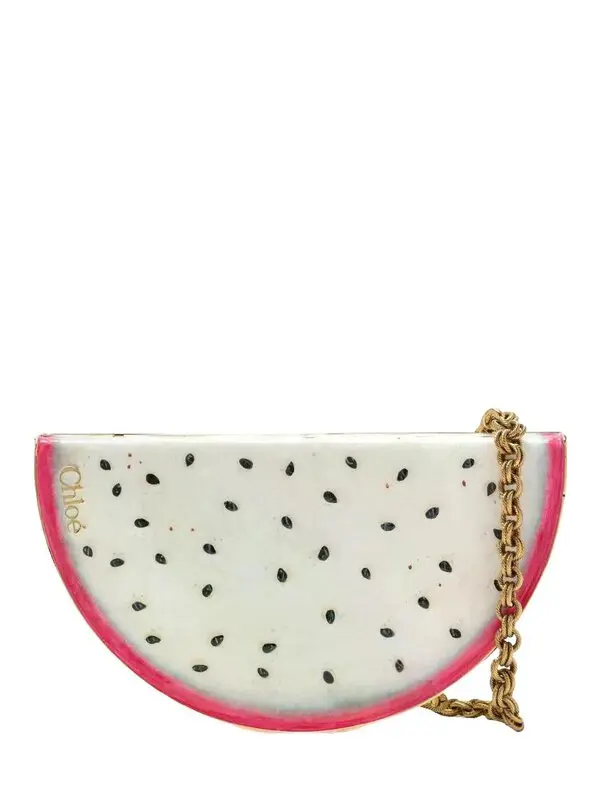 Chloé Dragon Fruit Chain-link Clutch - White