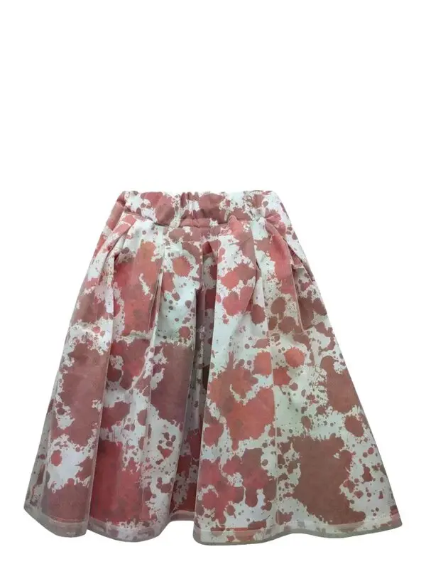 Comme Des Garçons Paint-splatter Print Skirt - White