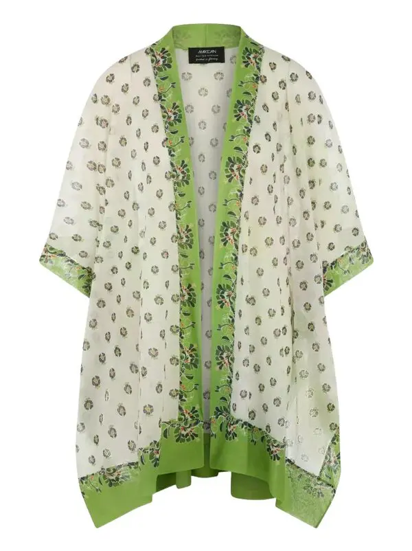 MARCCAIN Floral-print Open-front Cape - Neutrals