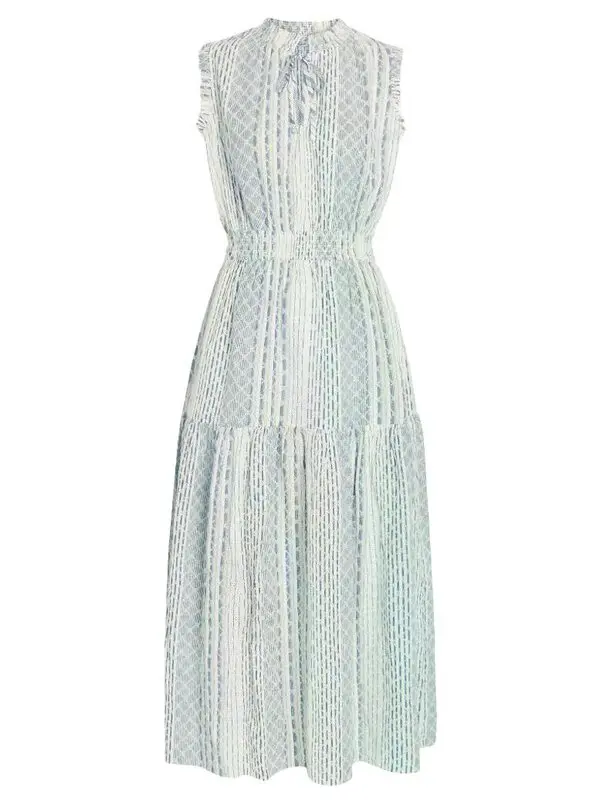 Rails Eyelet-embroidered Striped Dress - White
