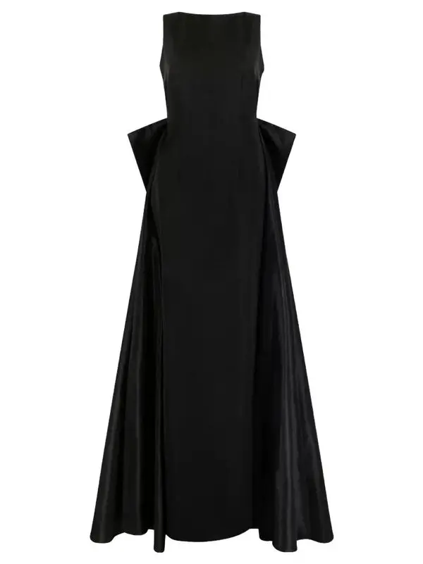 NISSA Bow-detail Crystal-embellished Gown - Black