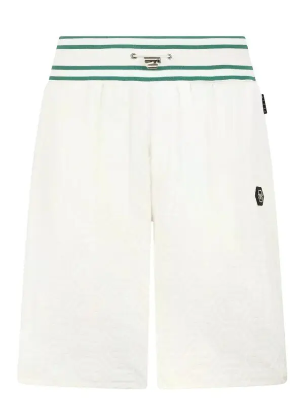 Philipp Plein Monogram-jacquard Track Shorts - White