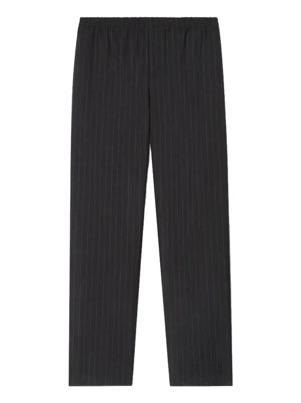 Burberry Pinstriped Wool Track Pants - Iron Grey