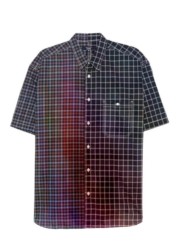 Comme Des Garçons Panelled Checked Shirt - Blue