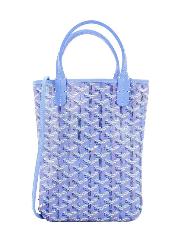 Goyard Poitiers Tote Coated And Printed Canvas Pm Crossbody Bag - Blue