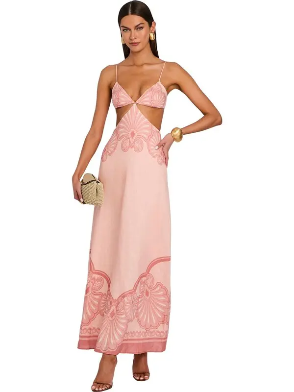SHANI SHEMER Maya Maxi Dress - Pink Shell Print