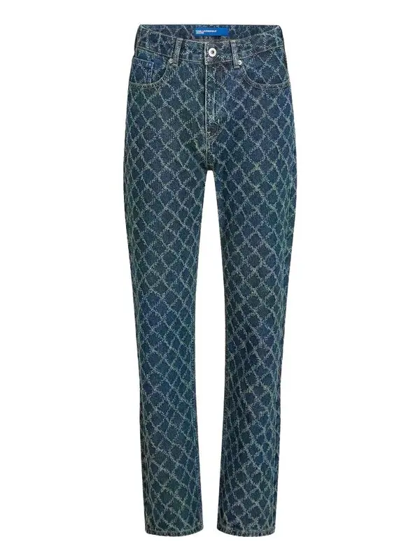 Karl Lagerfeld Argyle Straight-leg Jeans - Blue