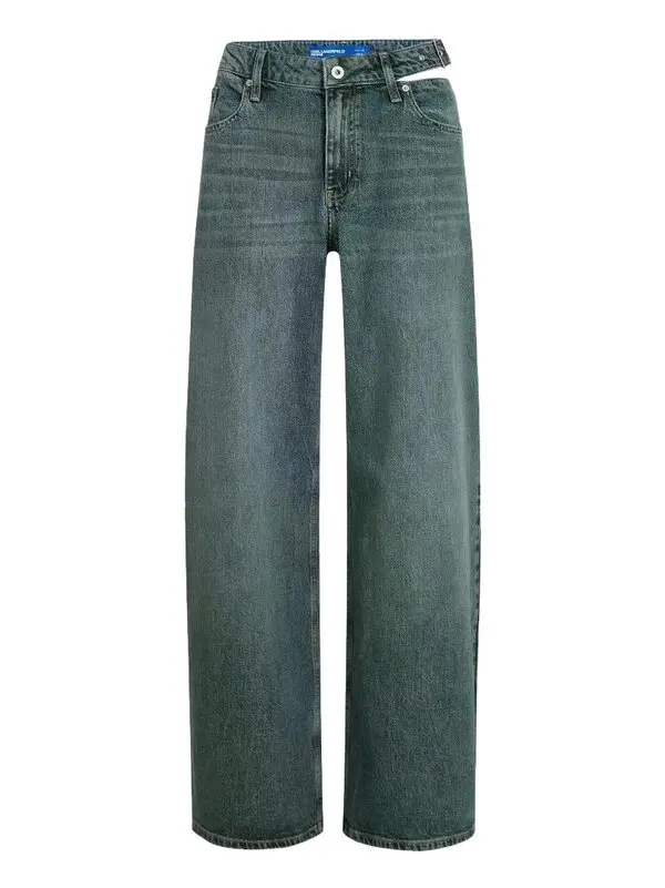 Karl Lagerfeld Buckle Cut-out Jeans - Blue