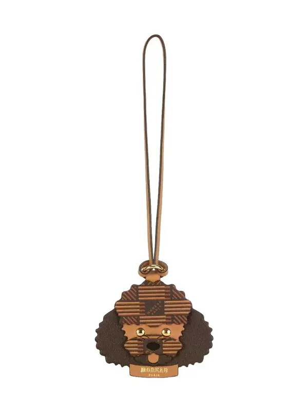 Moreau Poodle Leather Charm - Brown