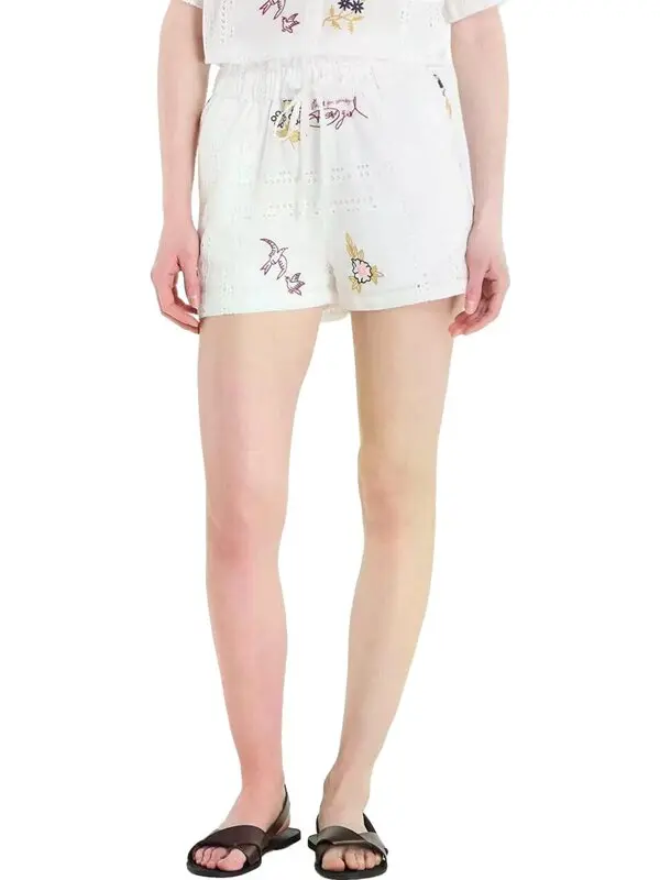 Desigual Embroidered Shorts - White