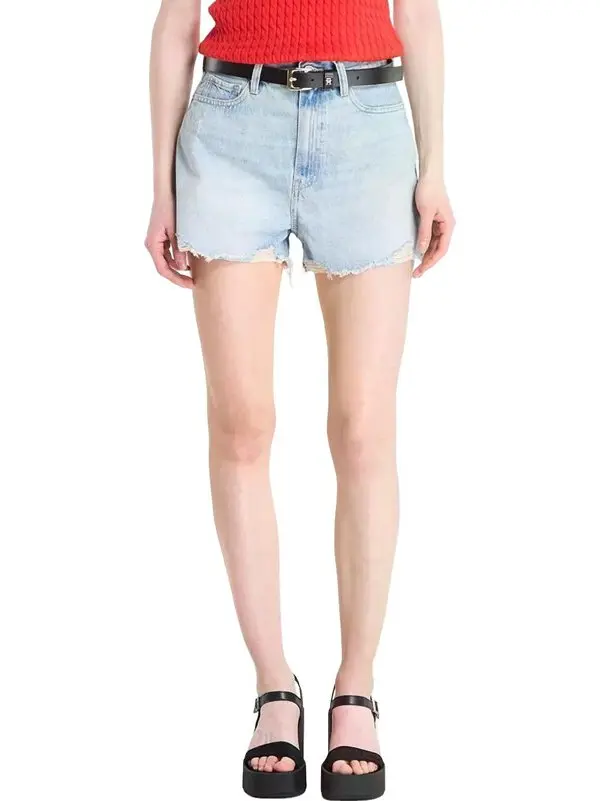 Tommy Hilfiger Distressed Denim Shorts - Blue