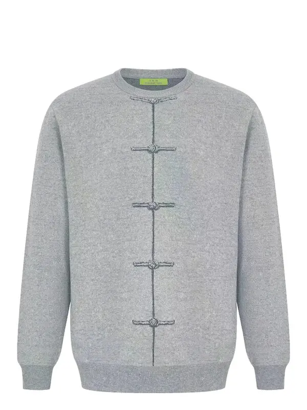 Shanghai Tang Frog-button-effect Sweater - Grey