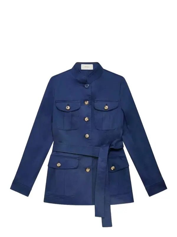 Malìparmi Belted Button-fastening Jacket - Blue
